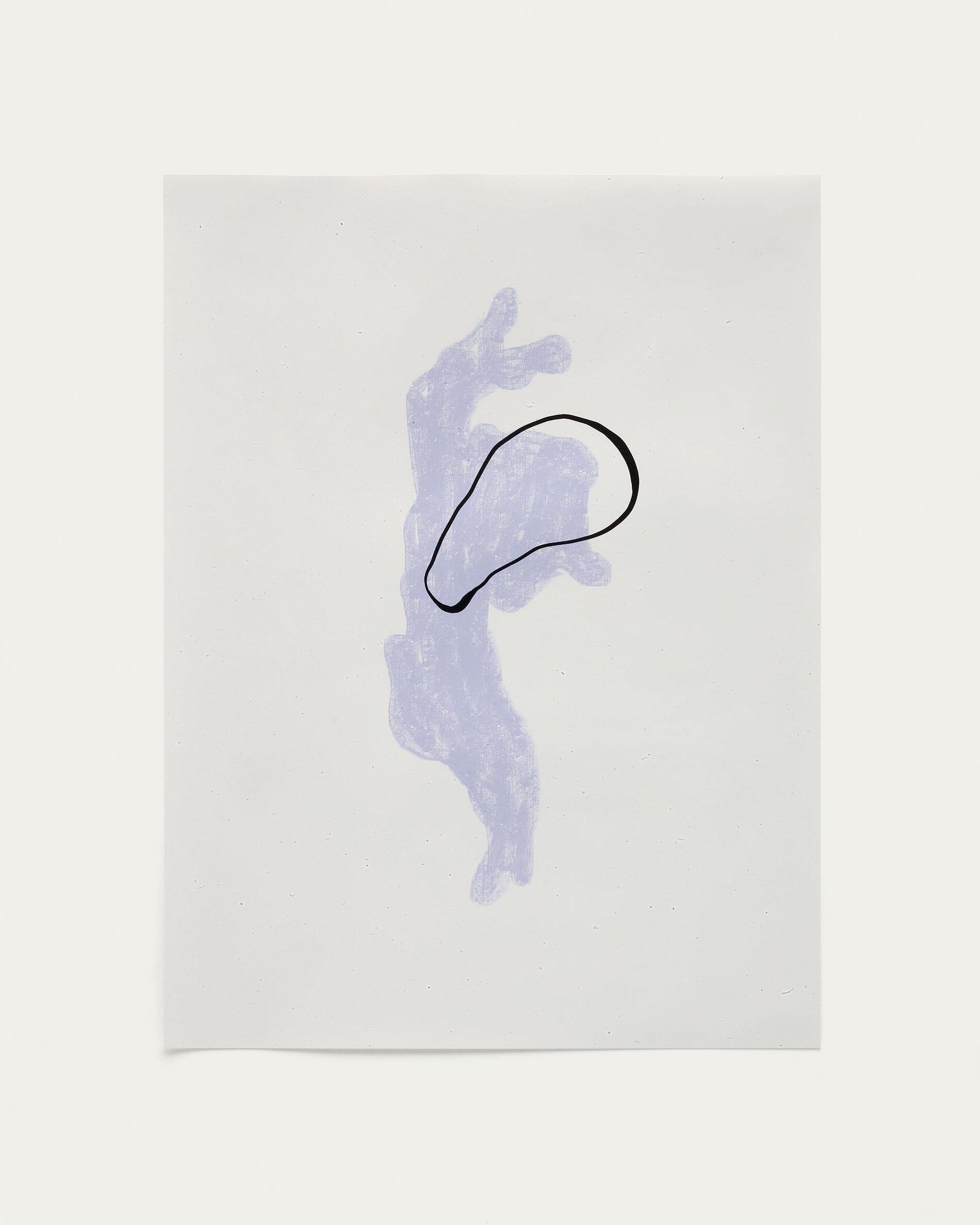 Inca blue and white paper print, 42 x 56 cm – Kave Home Malta