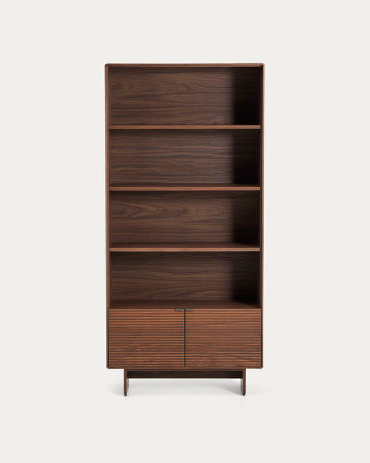 Norlen walnut veneer shelving unit FSC Mix Credit 90 x 190cm – Kave Home Malta
